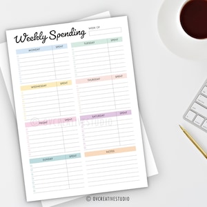 Editable Weekly Spending Tracker | Expense Tracker Printable, Spending ...