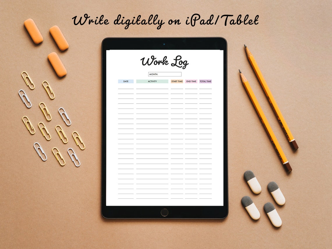 Editable Work Log Printable Time Log Activity Tracker - Etsy UK