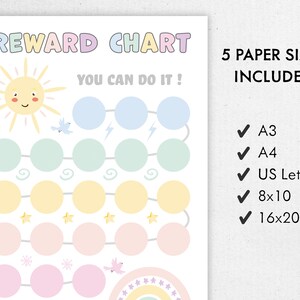Printable Reward Chart Printable | Rainbow Good Behavior Chart | Kids ...