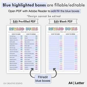 Editable Kids Reward Bucks | Printable | Mom Bucks, PDF Reward System ...