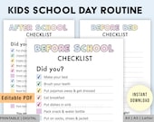 Editable Schoolday Checklist for Kids Printable Kids Chore - Etsy