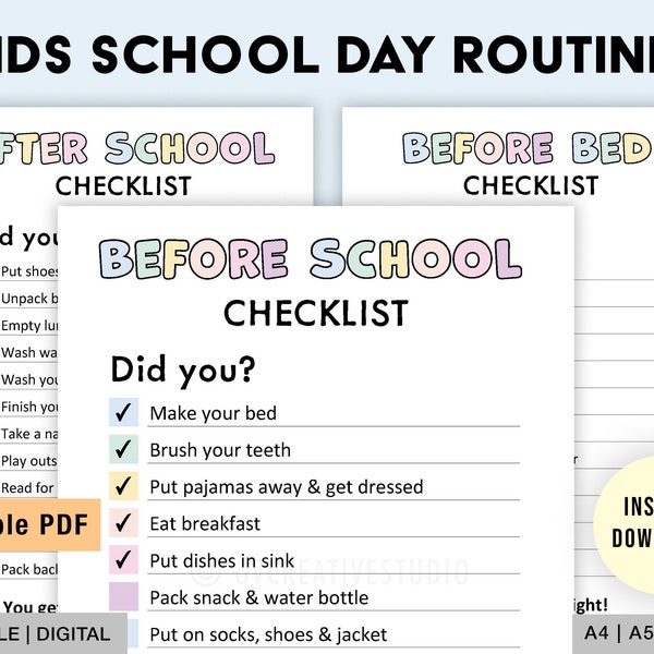 Schoolday Chart - Etsy