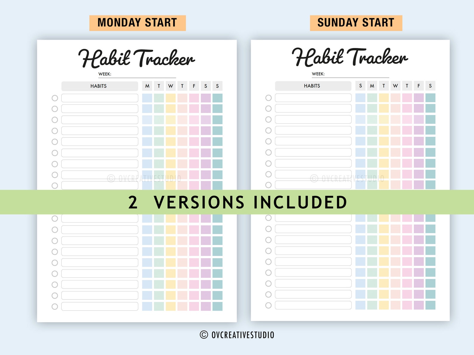 Editable Weekly Habit Tracker | Printable Habit Tracker | Daily Habit ...