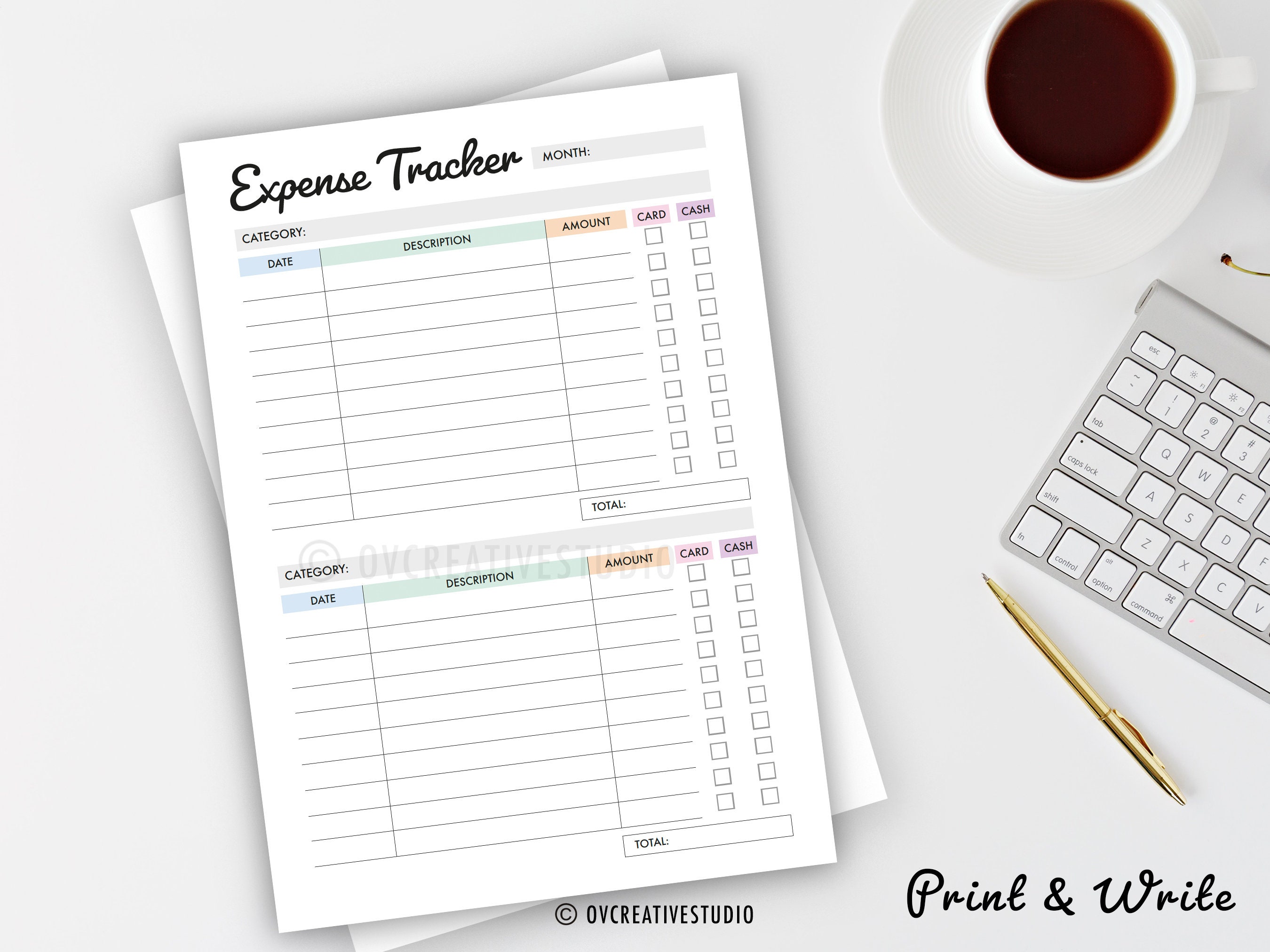 Editable Expense Tracker Printable Expense Tracker Template - Etsy UK