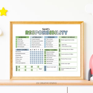 Editable Responsibility Chore Chart for Kids | Printable | Kids Daily ...
