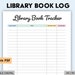 Library Book Tracker Printable Book Log Library Book Return, Reading ...