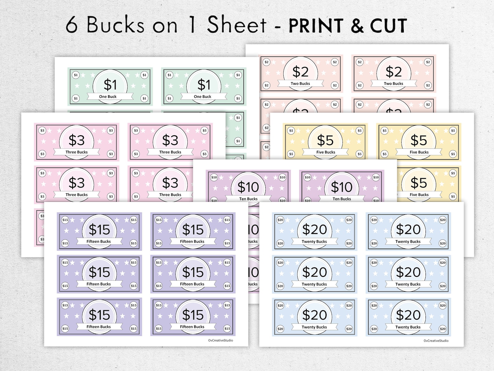 Editable Kids Reward Bucks | Printable | Mom Bucks, PDF Reward System ...