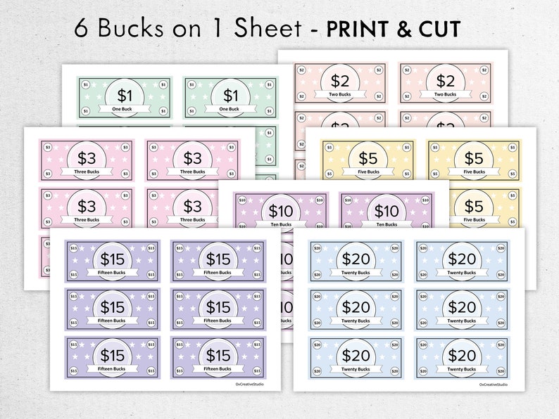 Editable Kids Reward Bucks | Printable | Mom Bucks, PDF Reward System ...