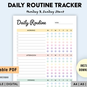 Editable Daily Routine | Printable | Daily Checklist | Morning Routine ...