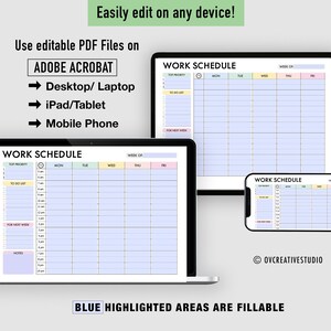 Editable Weekly Schedule | Printable, Digital | Work Week Planner PDF ...