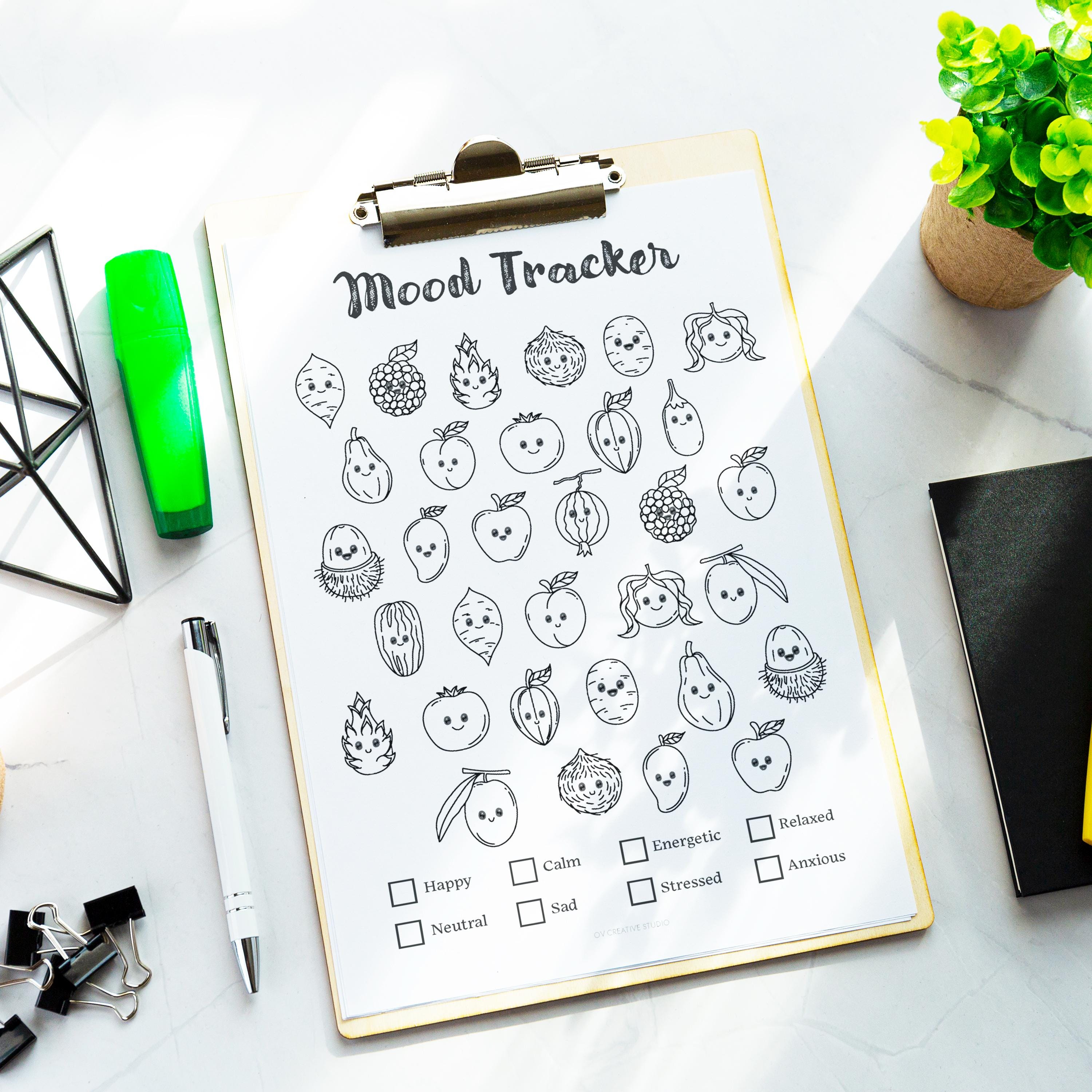 Monthly Mood Tracker Bundle | Printable Bullet Journal Pages, Templates ...