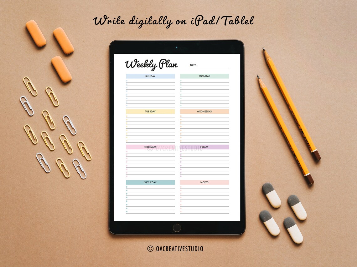 Editable Weekly Planner | Printable, Digital | Weekly Planner PDF ...