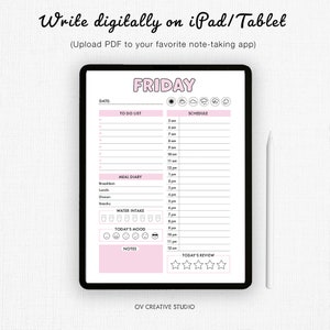 Editable Daily Planner Schedule | Printable, Digital PDF | to Do List ...