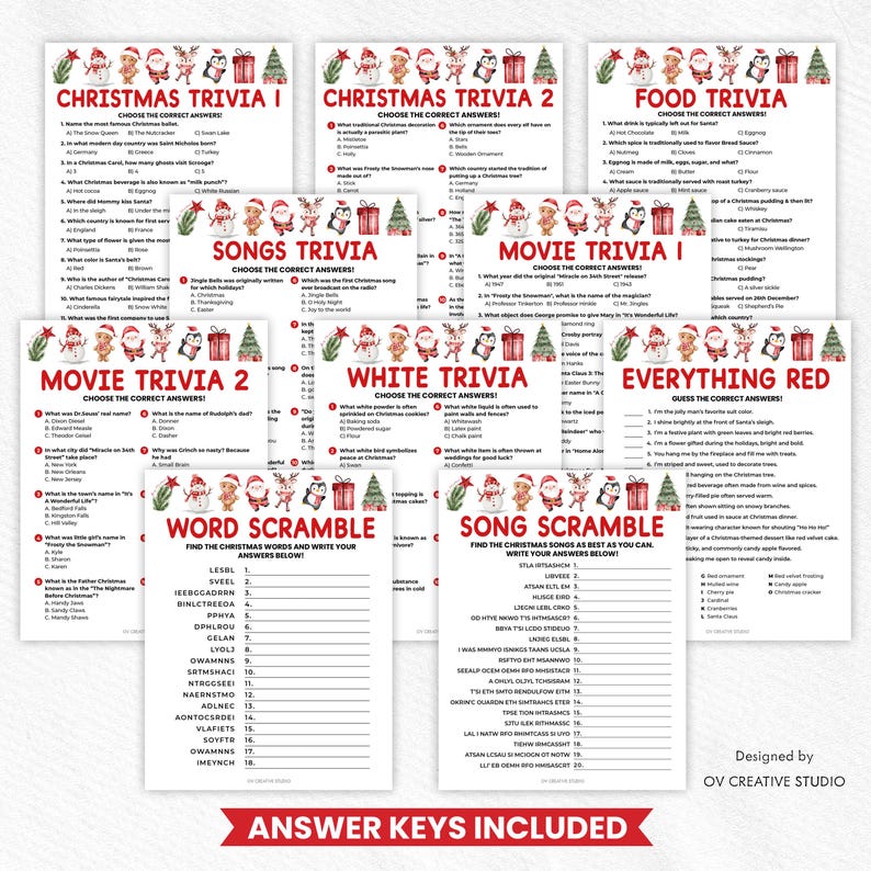 Christmas Games Mega Bundle Printable | Holiday Games, Family Movie ...