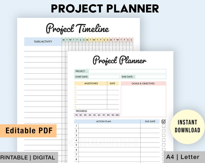 Productivity and Project Planner Inserts for Classic Happy Planner ...