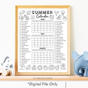 Summer Planner 2025 Kids Calendar Printable, Summer Bucket List, Summer ...