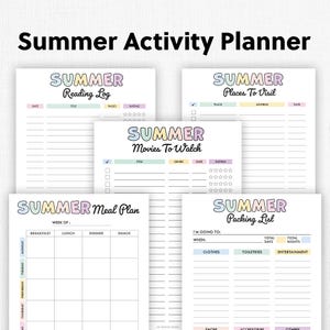 2025 Summer Planner for Kids | Kids Summer Schedule, Chores, Checklist ...