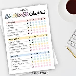 Editable Summer Checklist for Kids Printable Kids - Etsy