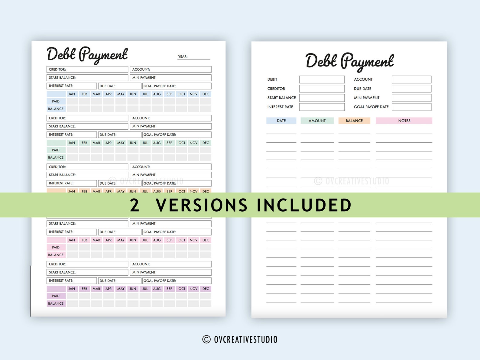 Editable Debt Payment Tracker, Printable Debt Tracker, Debt Planner ...