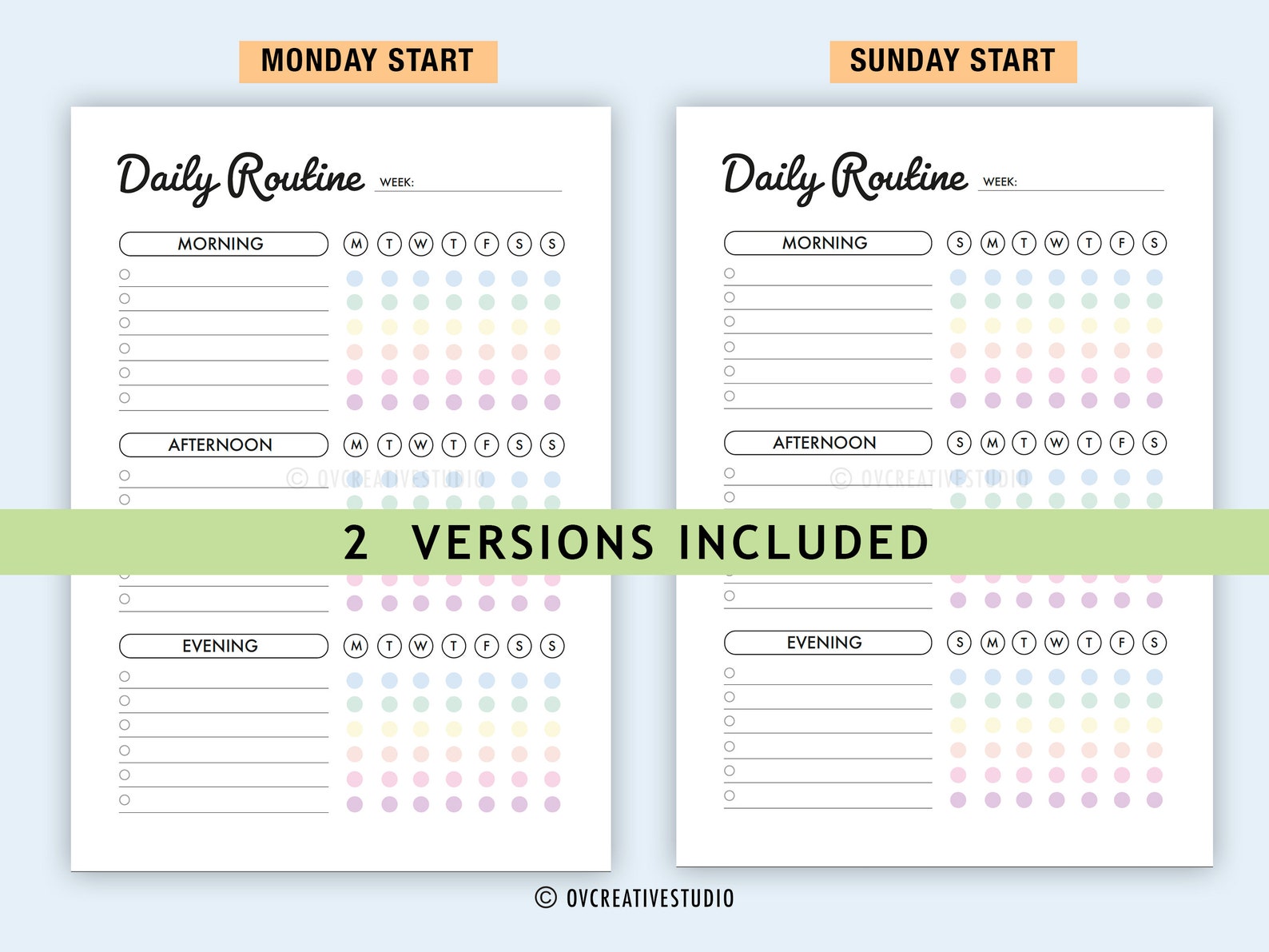 Editable Daily Routine Printable Daily Checklist Morning - Etsy