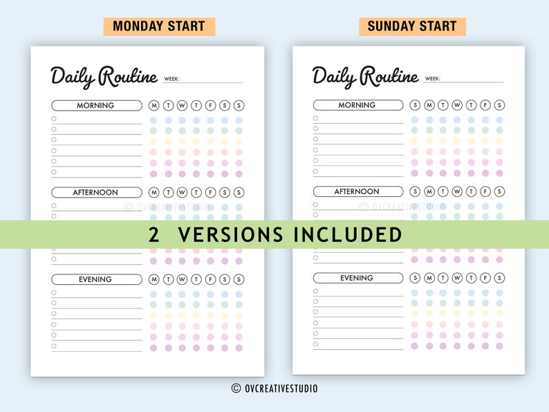 Editable Daily Routine Printable Daily Checklist Morning - Etsy