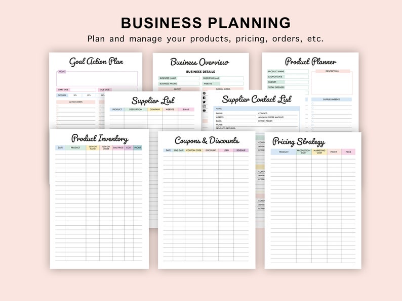 Business Planner Bundle Printable Digital Business - Etsy