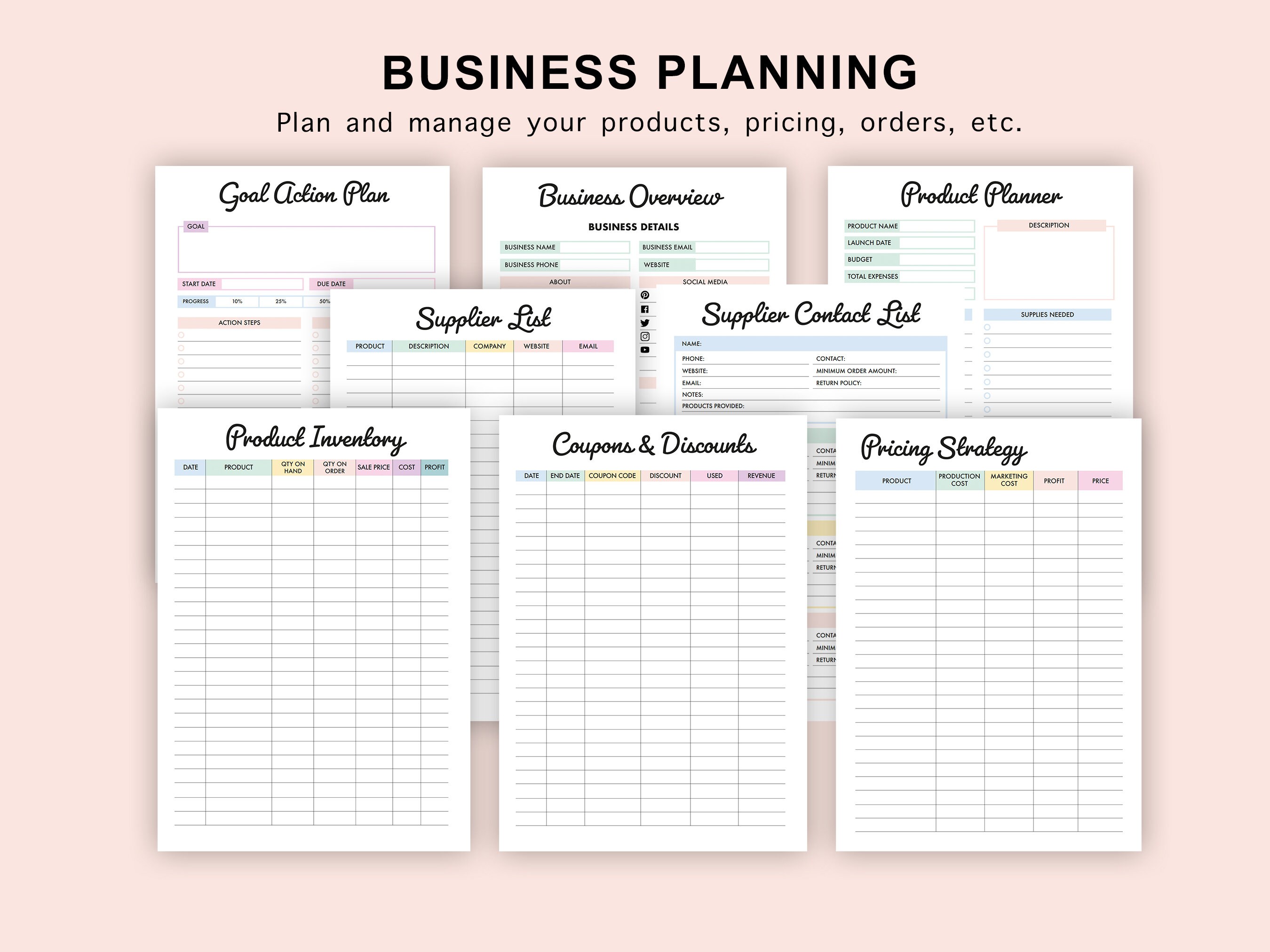 Business Planner Bundle Printable Digital Business - Etsy