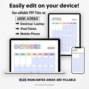 School Calendar Bundle 2025 - 2026 | Printable, Digital | Monthly ...