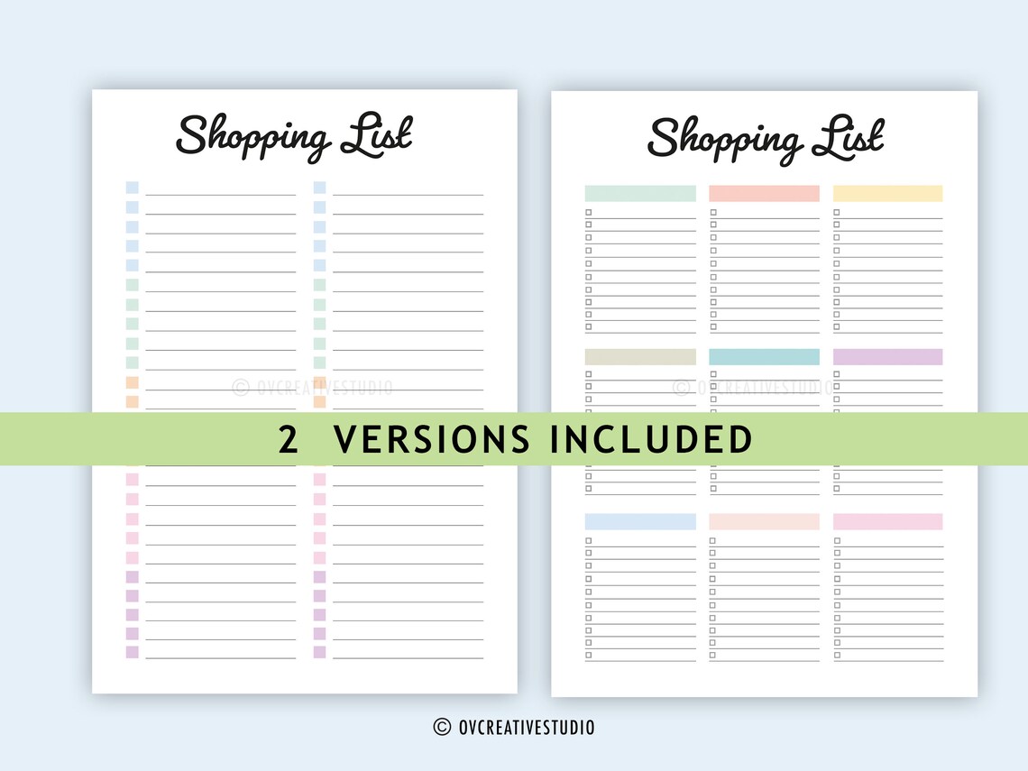 Editable Shopping List Printable Shopping Checklist - Etsy UK