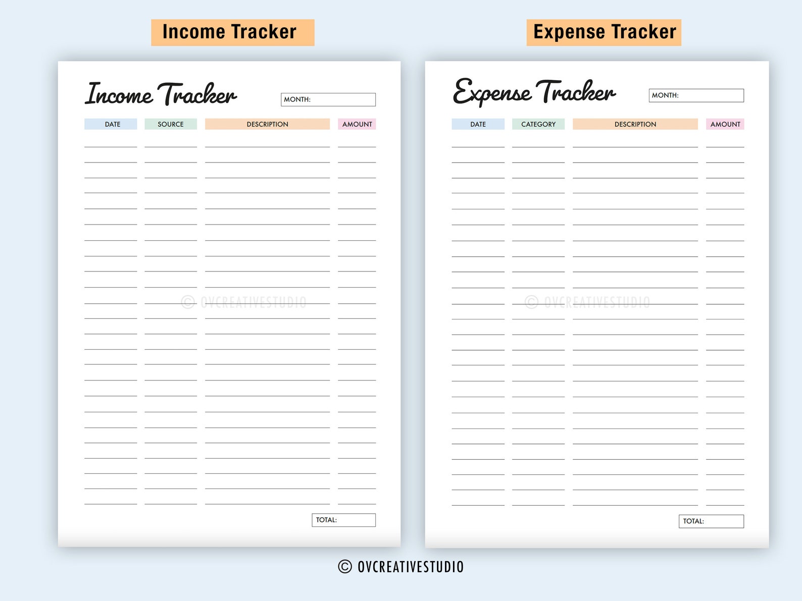 Editable Income and Expense Tracker | Monthly Income and Expense ...