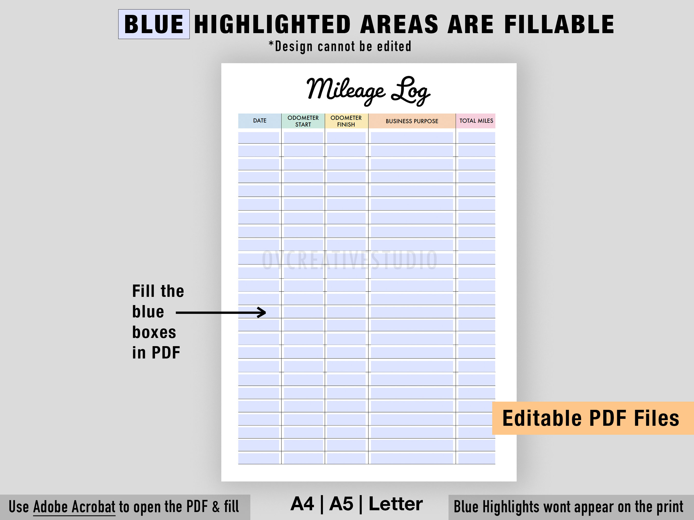 Mileage Chart Template