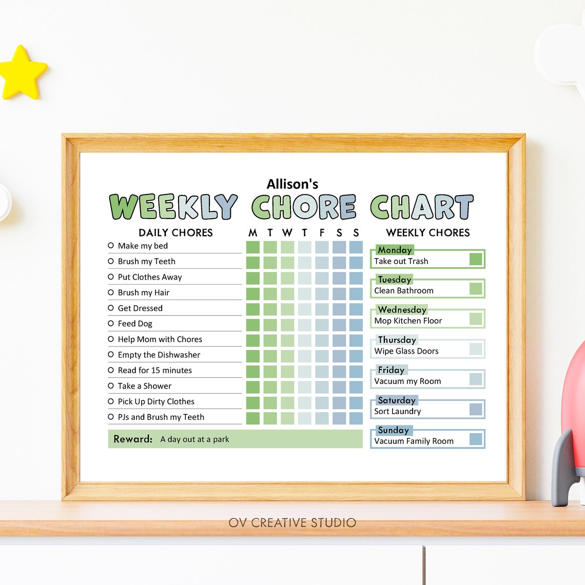 Editable Chore Chart for Kids | Printable | Kids Daily Weekly ...