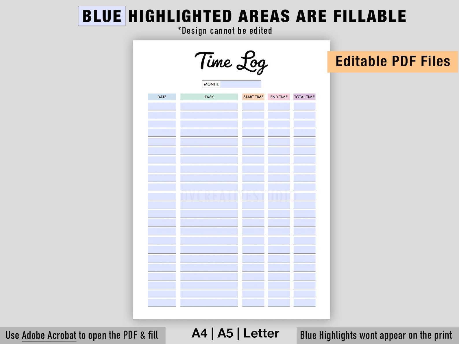 Editable Time Log Time Sheet Printable Time Log Time Log | Etsy