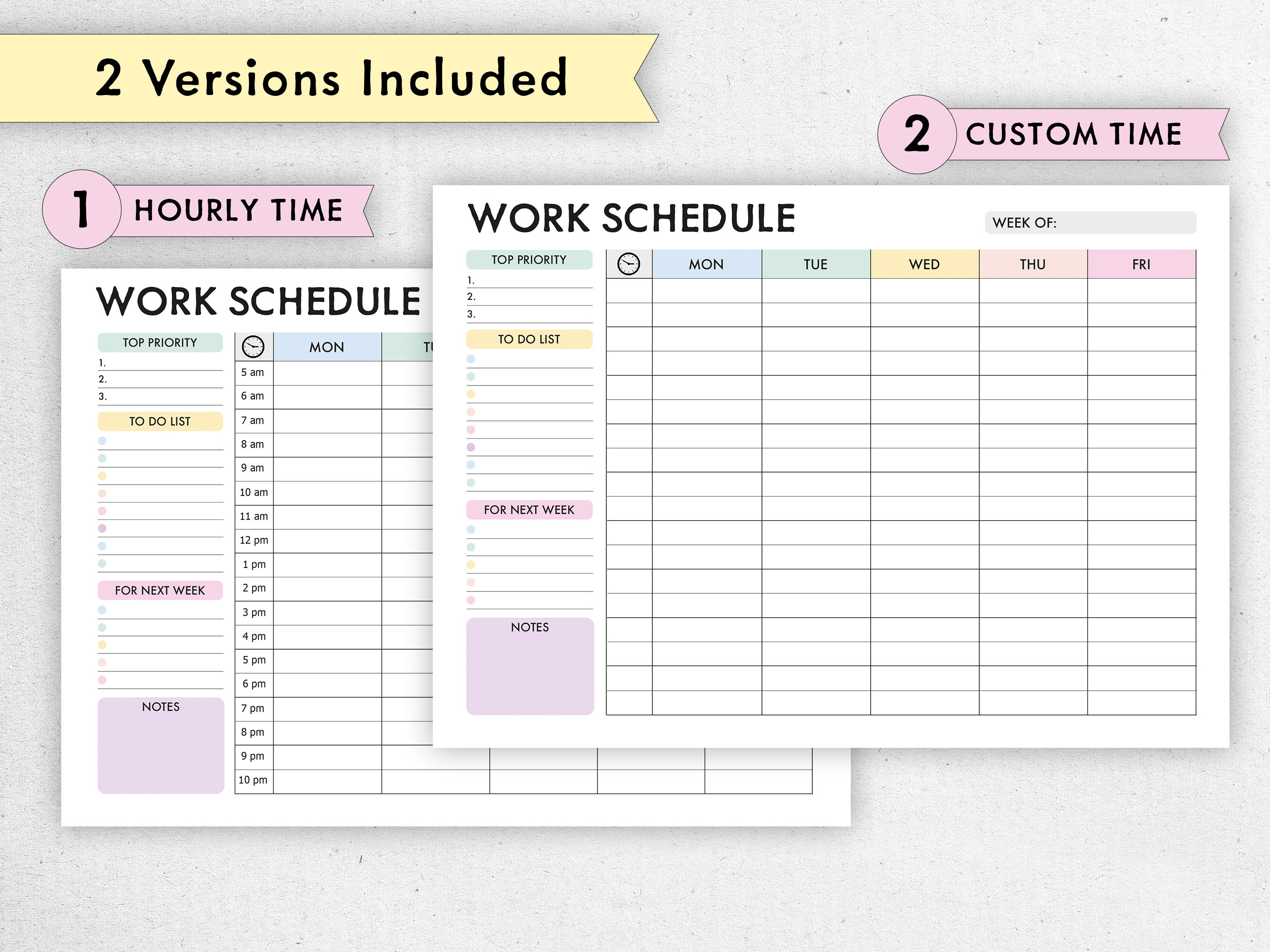Editable Weekly Schedule | Printable, Digital | Work Week Planner PDF ...