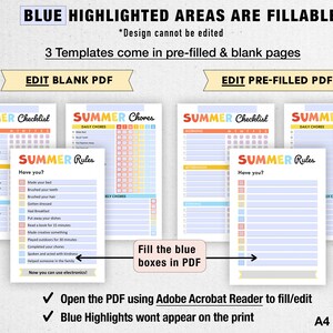 Editable Printable Summer Planner for Kids 2023 Summer - Etsy