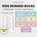 Editable Kids Reward Bucks | Printable | Mom Bucks, PDF Reward System ...
