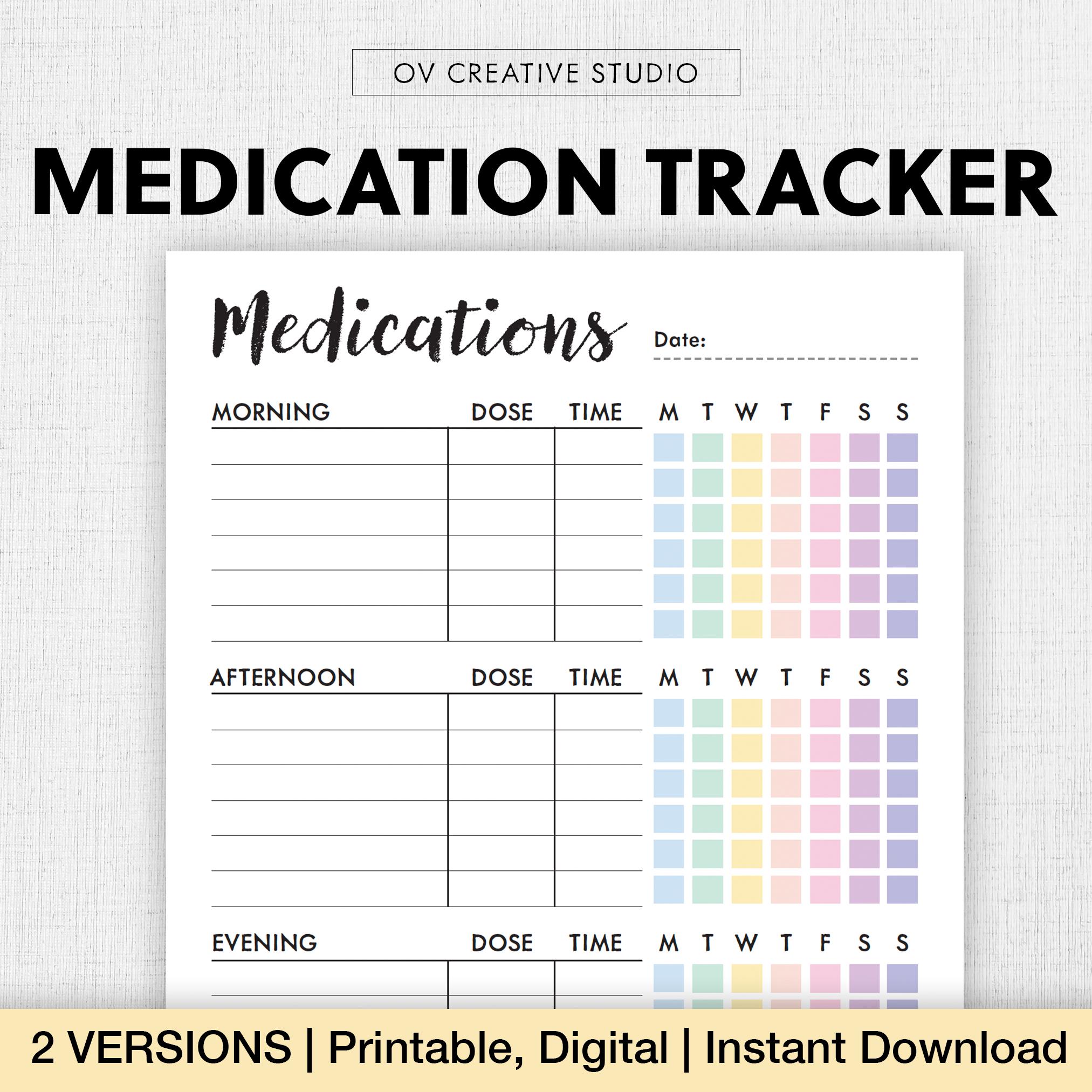 Editable Medication Schedule | Printable Easy Medicine Chart | Weekly ...
