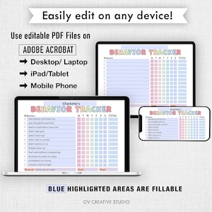 Behavior Reward Chart for Kids | Printable, Editable, Digital PDF ...