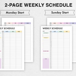 Editable Weekly Schedule | Half Hour Weekly Schedule | Weekly Planner ...