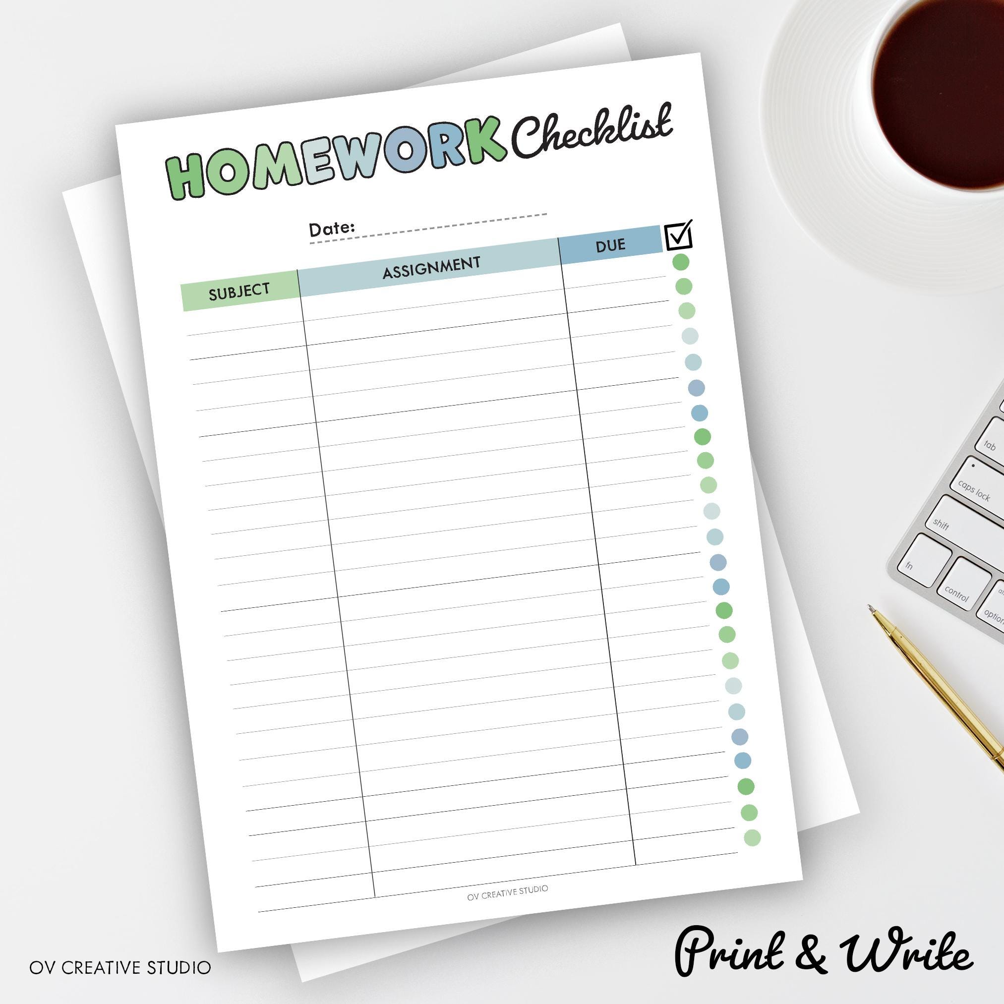 Editable Homework Planner | Printable, Digital | Student Planner ...