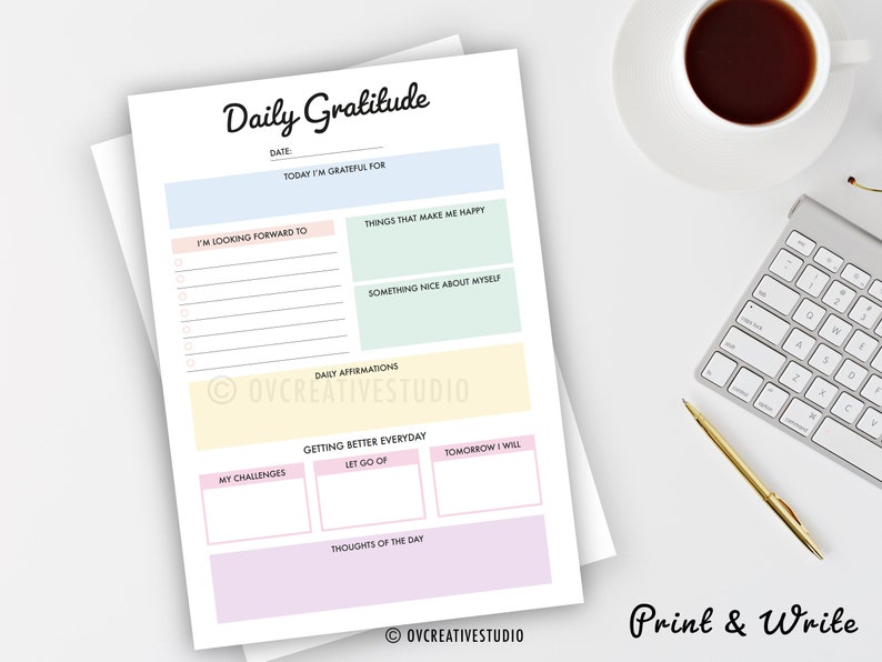 Gratitude Journal Printable Bundle Editable Digital PDF - Etsy