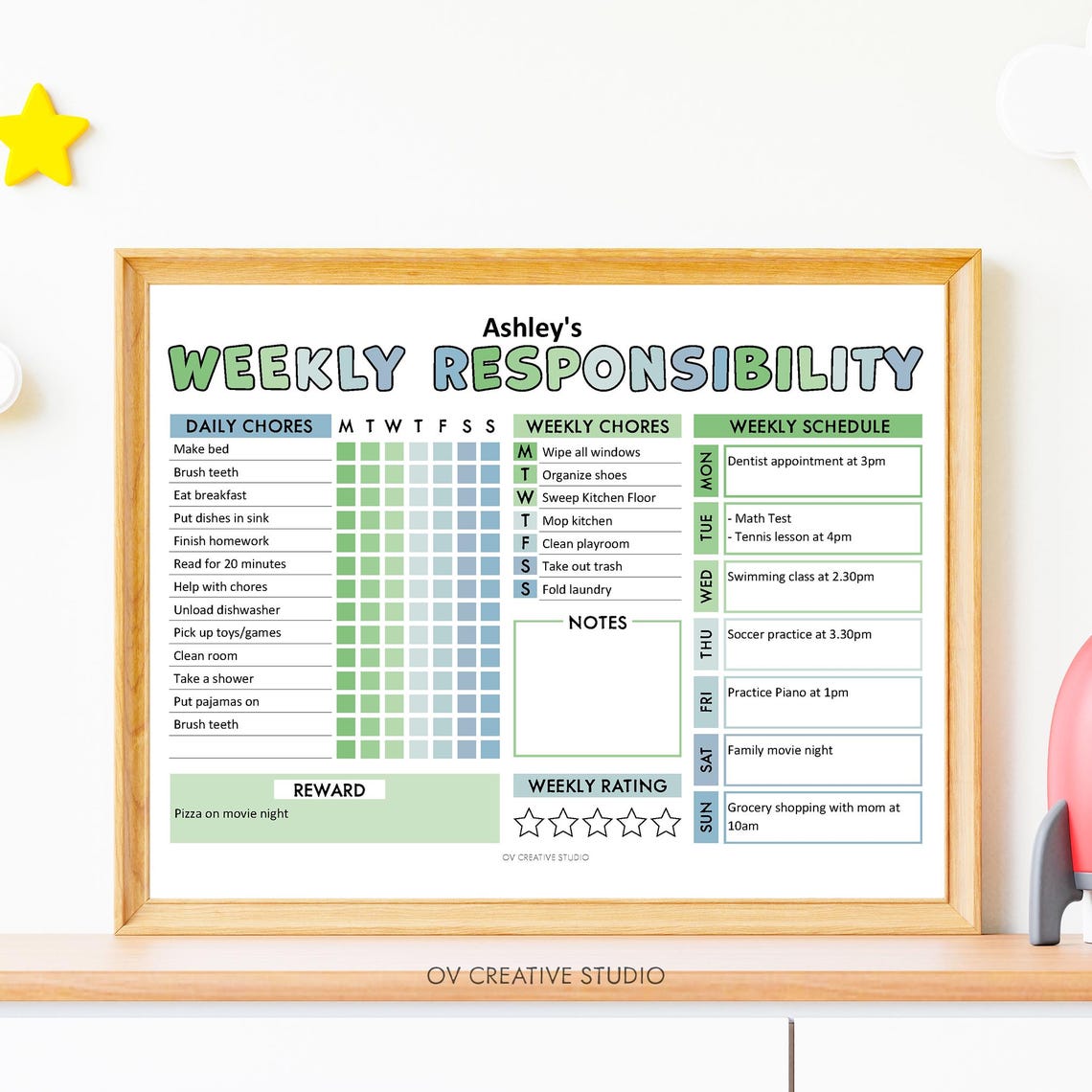 Editable Responsibility Chore Chart for Kids | Printable | Kids Daily ...