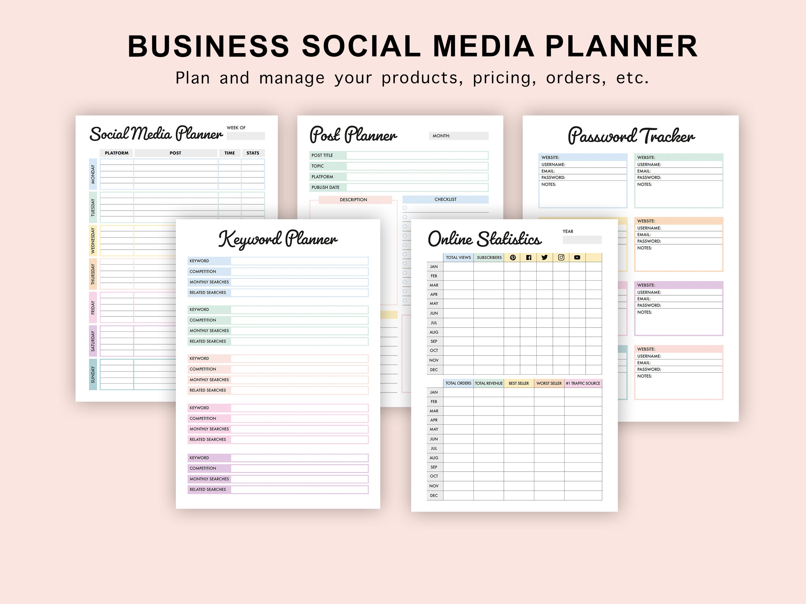 Business Planner Bundle Printable Digital Business - Etsy
