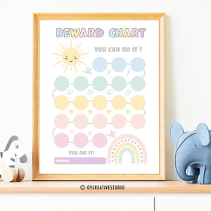Printable Reward Chart Printable | Rainbow Good Behavior Chart | Kids ...