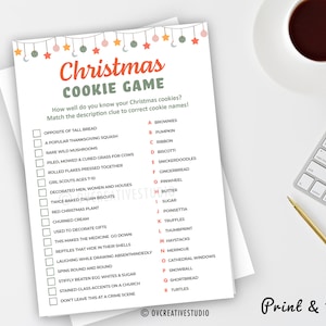 Christmas Cookie Quiz Game Printable | Christmas Family Activity | Kids ...
