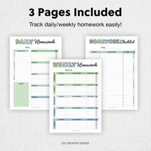 Editable Homework Planner | Printable, Digital | Student Planner ...