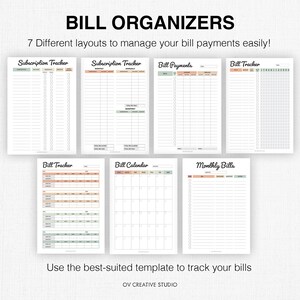 Editable Bill Payment Tracker Bundle | Monthly Bill Tracker Printable ...