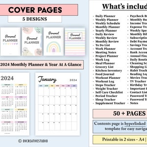 Personal Planner Bundle Printable, Digital Fillable PDF 2024 Planner ...