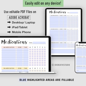 Editable Medication Schedule Printable Easy Medicine Chart Weekly ...