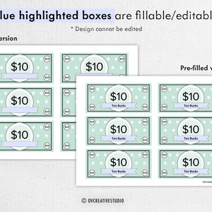 Editable Kids Reward Bucks | Printable | Mom Bucks, PDF Reward System ...